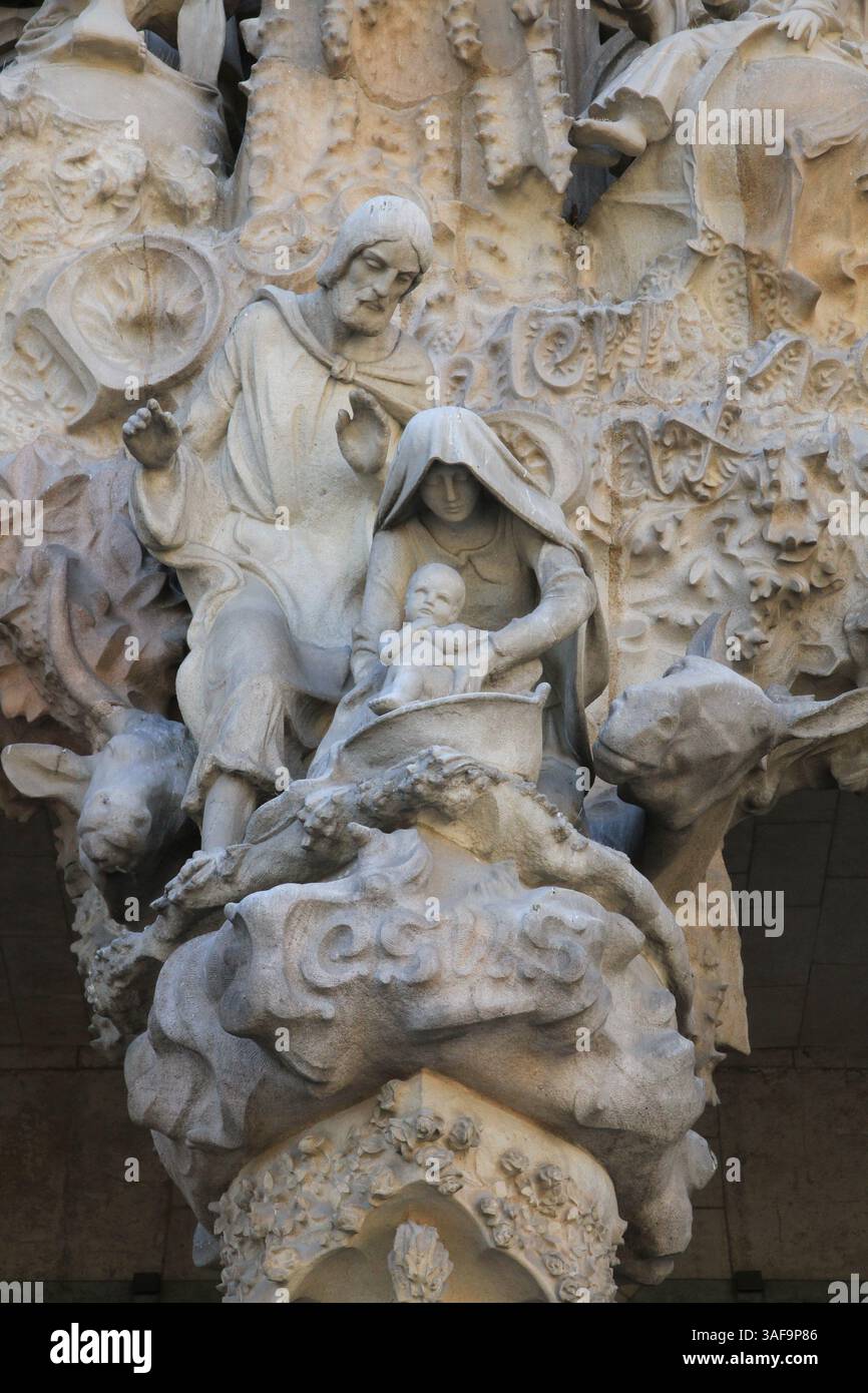 The Nativity facade, Sagrada Familia, Barcelona, Spain Stock Photo - Alamy