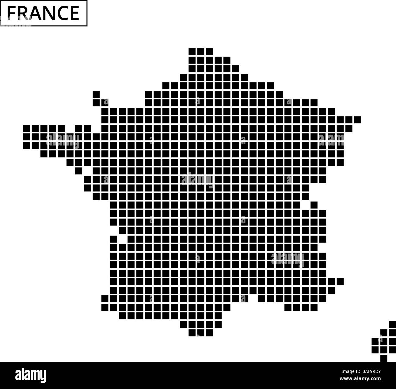 Detailed representation of France using black dots to form its ...