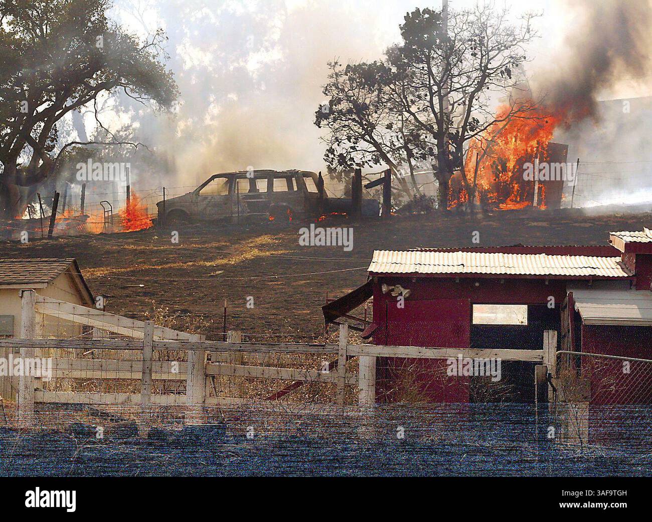 Shmuel Thaler/Sentinel.A minivan and a structure burn on Trabing Road ...