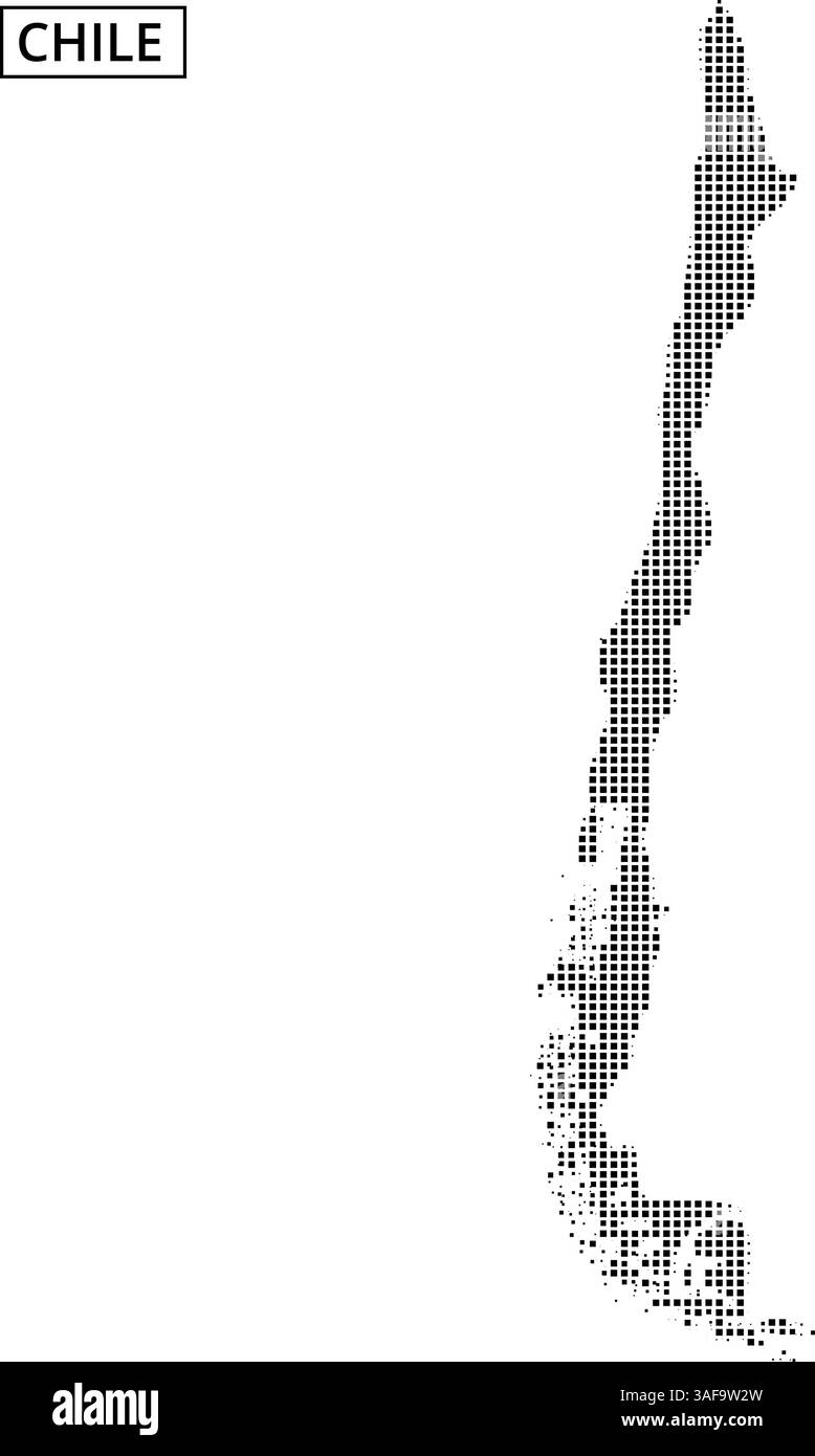 The graphic features a detailed outline of Chile filled with varying ...