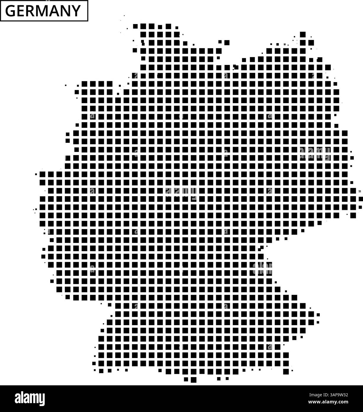 A unique dotted design outlines Germany, showcasing its shape and ...
