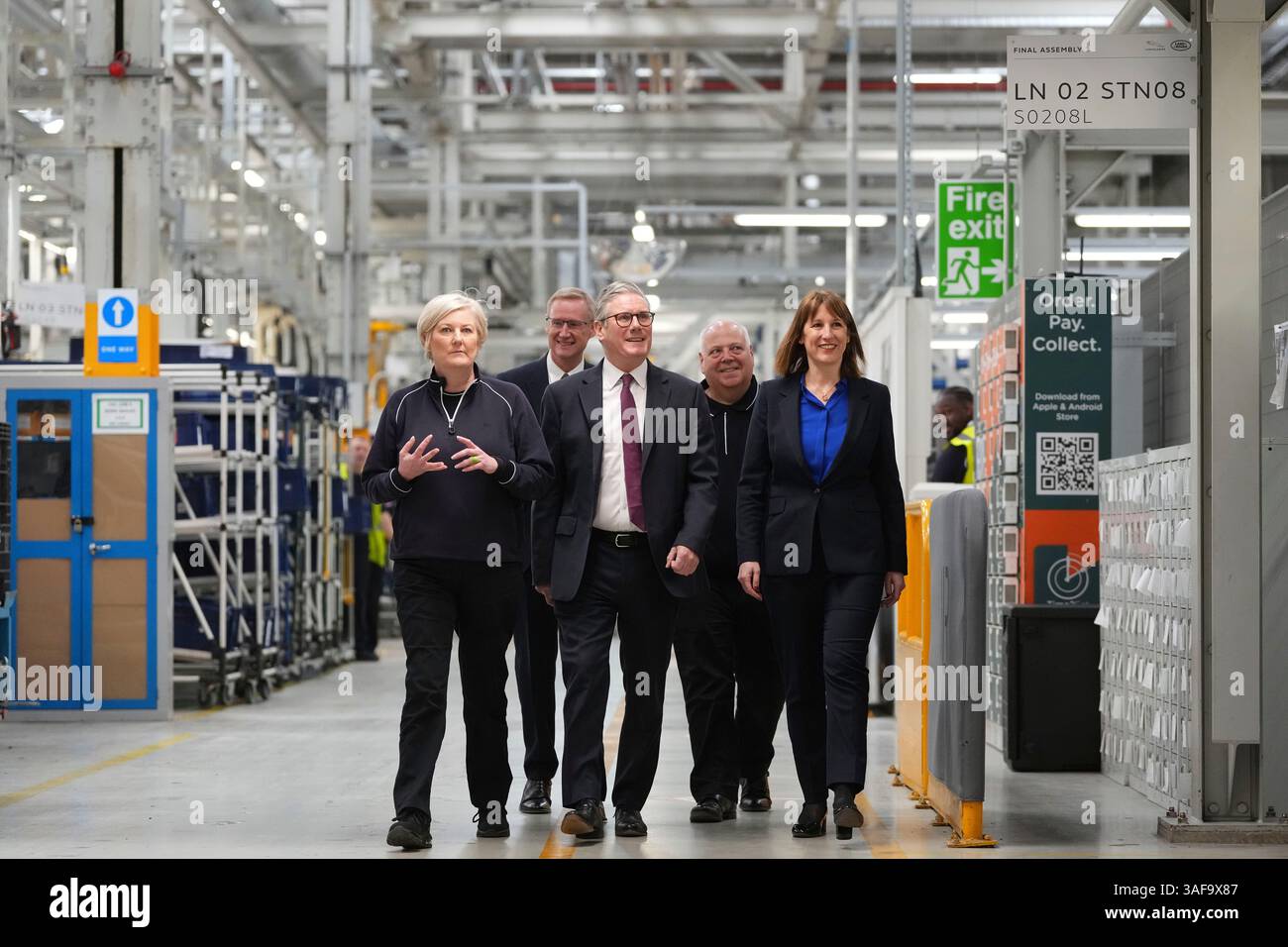 Britain's Prime Minister Keir Starmer, centre with the Chancellor of ...