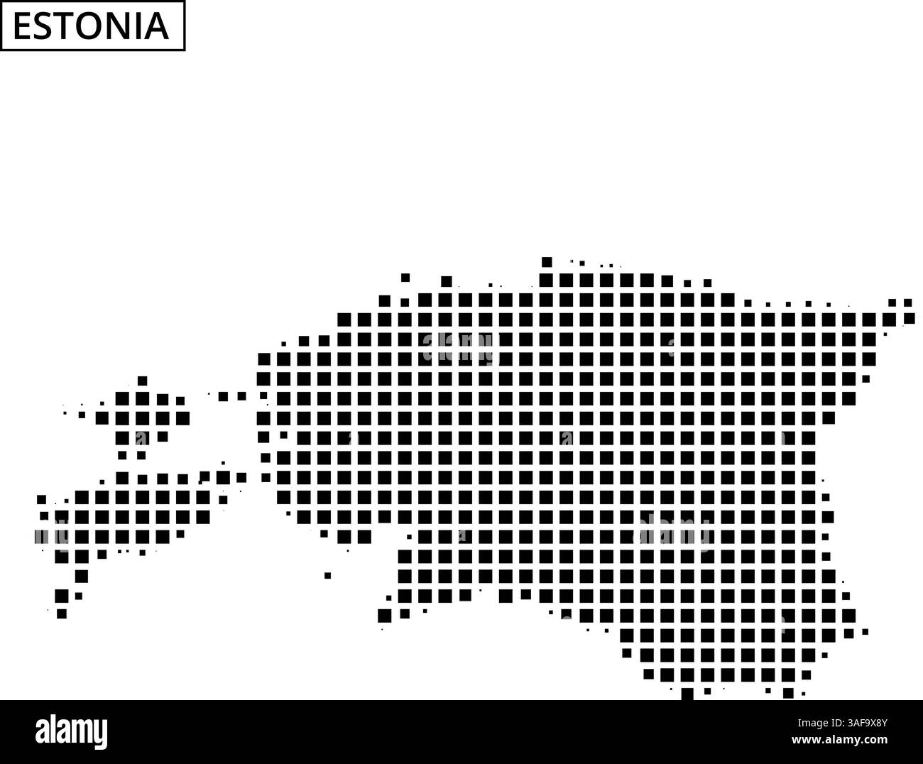 A representation of Estonia drawn using a unique dot pattern ...