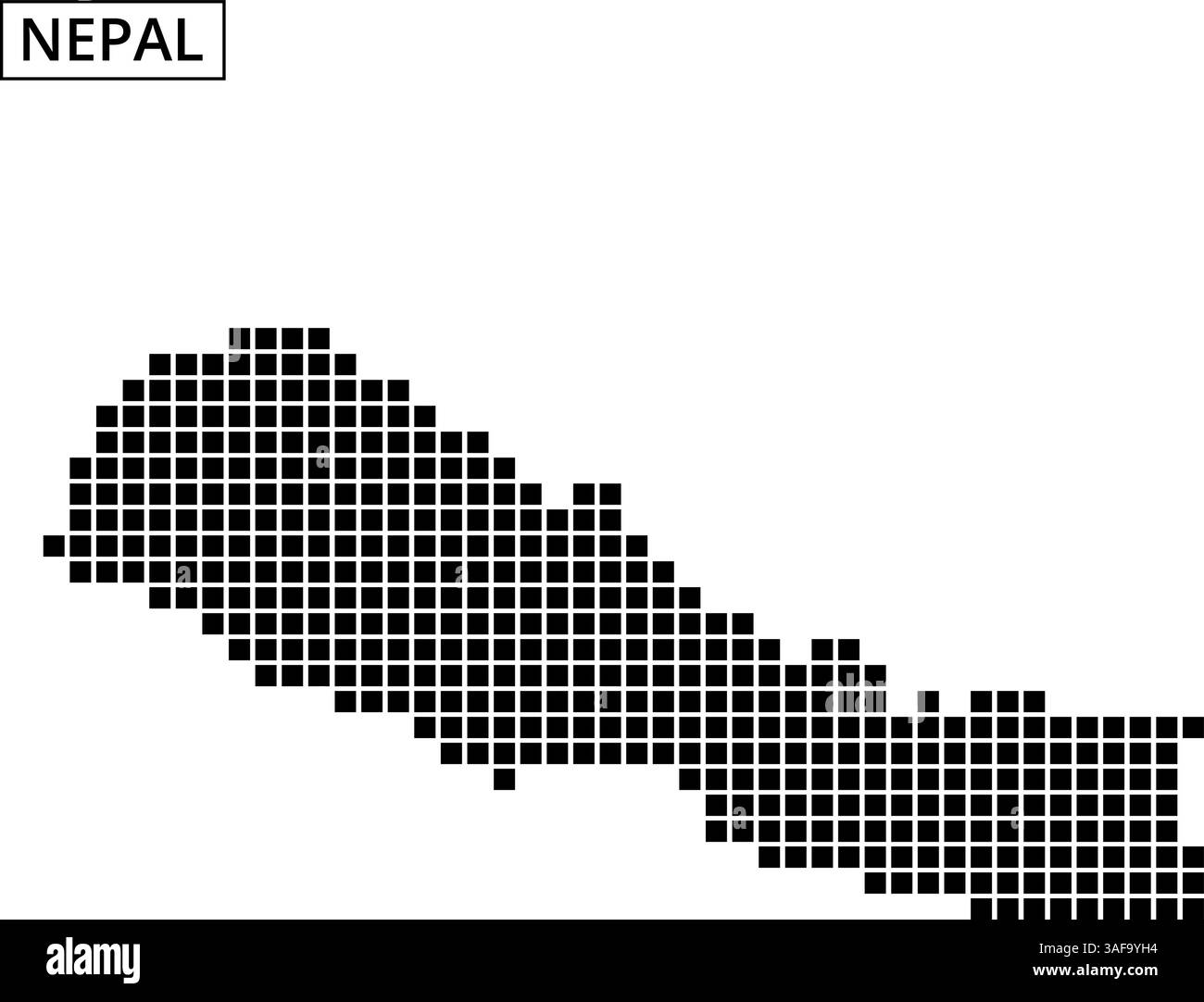 A map of Nepal illustrating the country’s outline and geographic ...