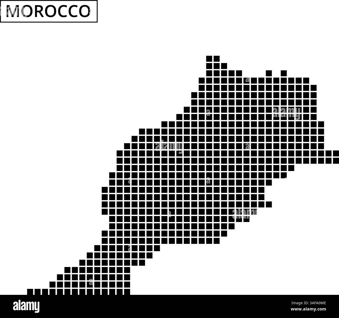 A unique depiction of Morocco's geographical outline using a dotted ...