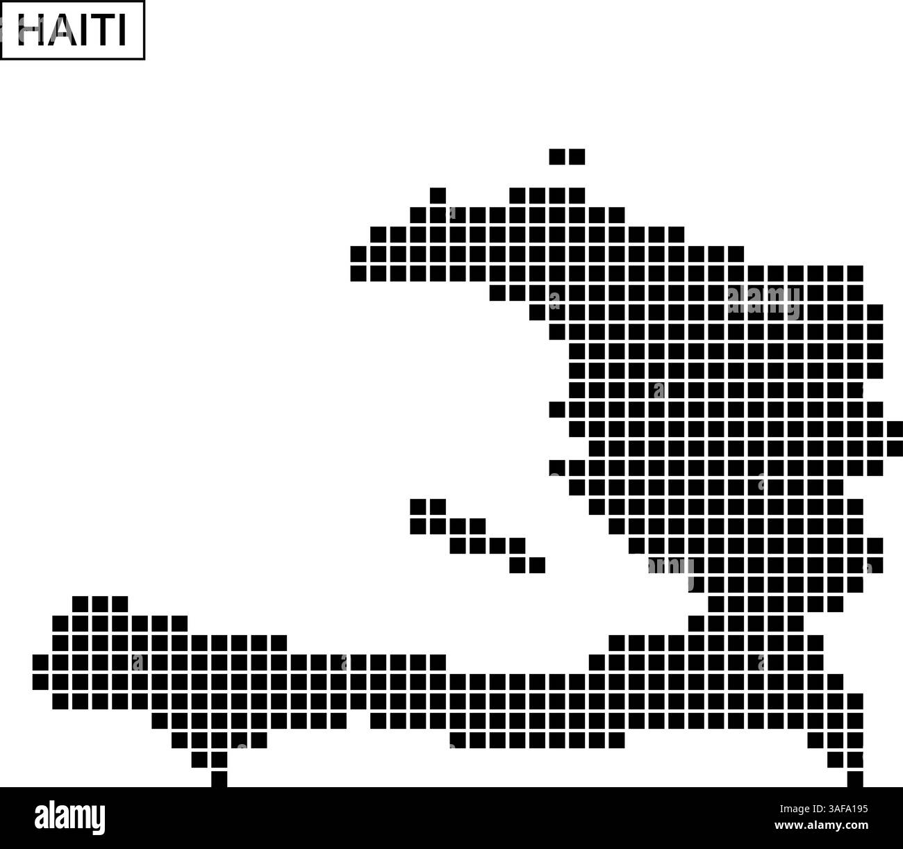 This map showcases the outline of Haiti in a dotted texture against a ...