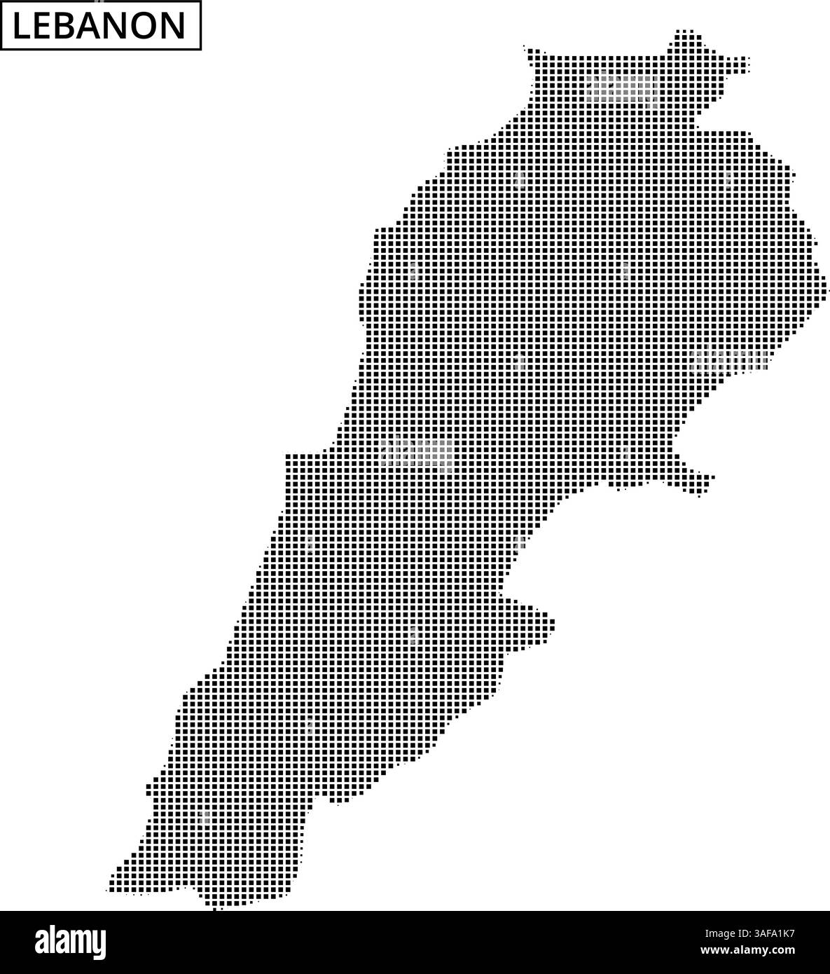 Dotted representation of Lebanon's map showcases its unique shape and ...
