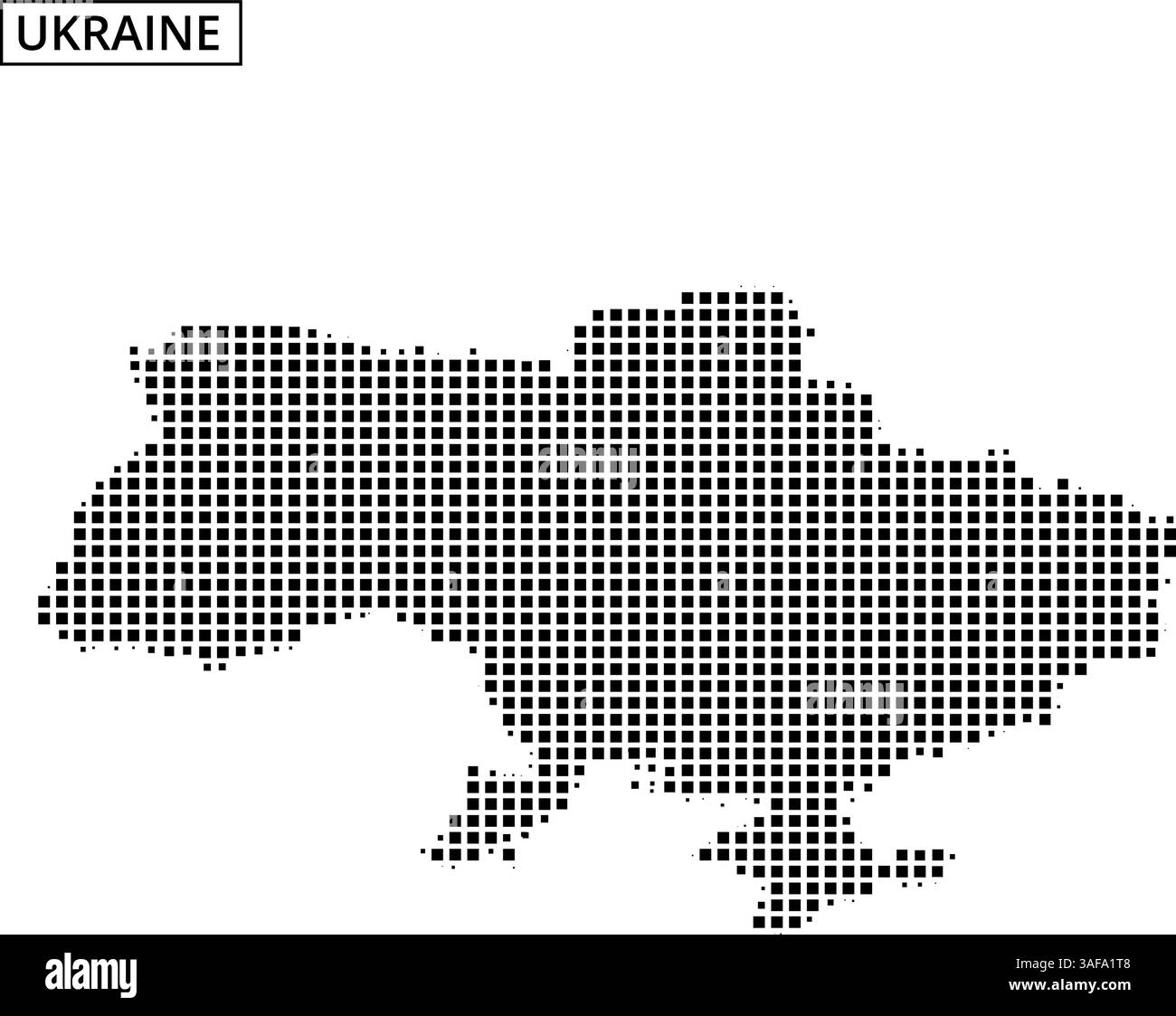 An outline of Ukraine filled with a dot pattern, emphasizing the ...