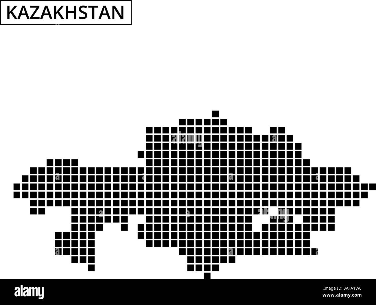 A dotted representation of Kazakhstan's map showcases its geographical ...