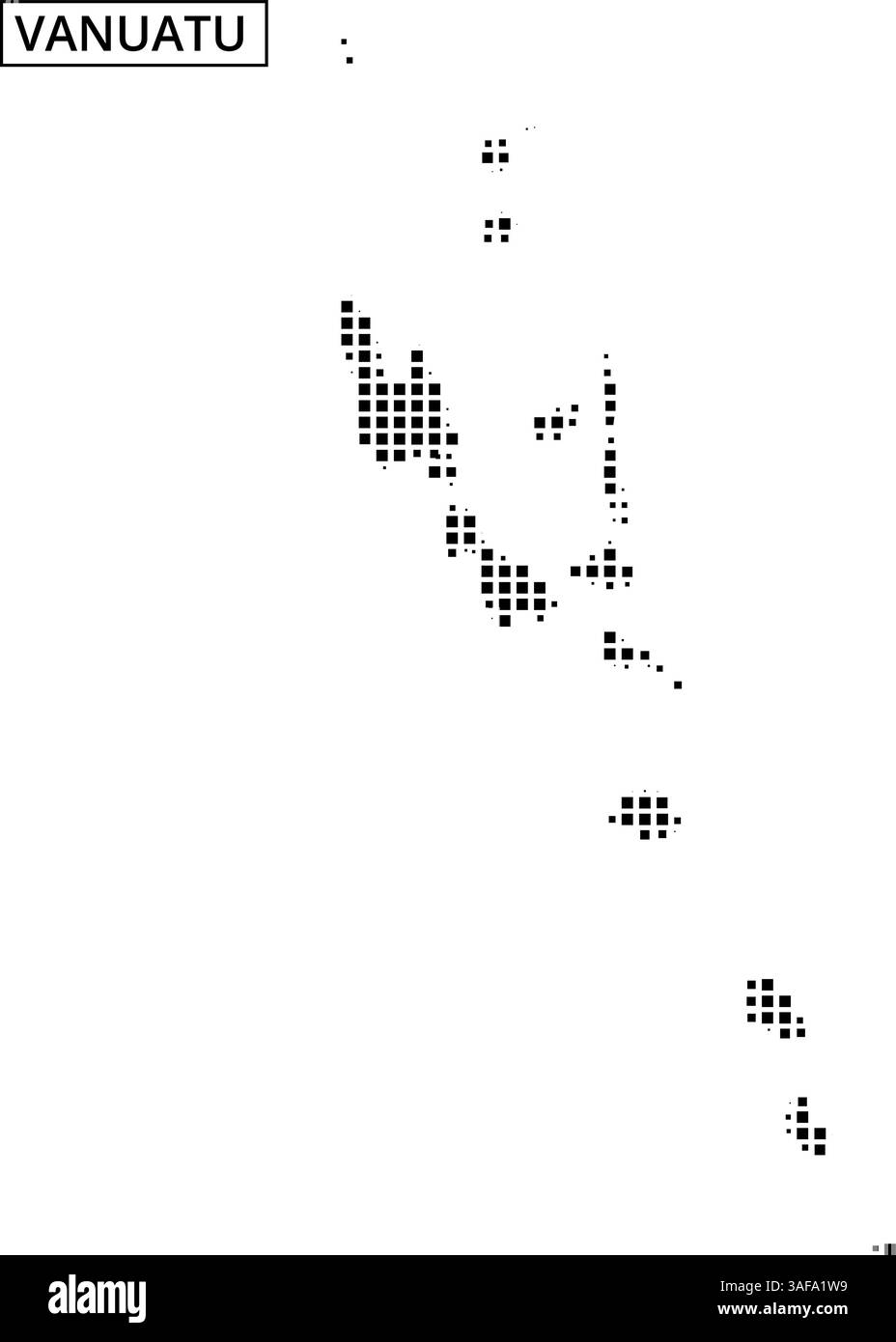 Map outline of Vanuatu highlights its islands and geographical features ...