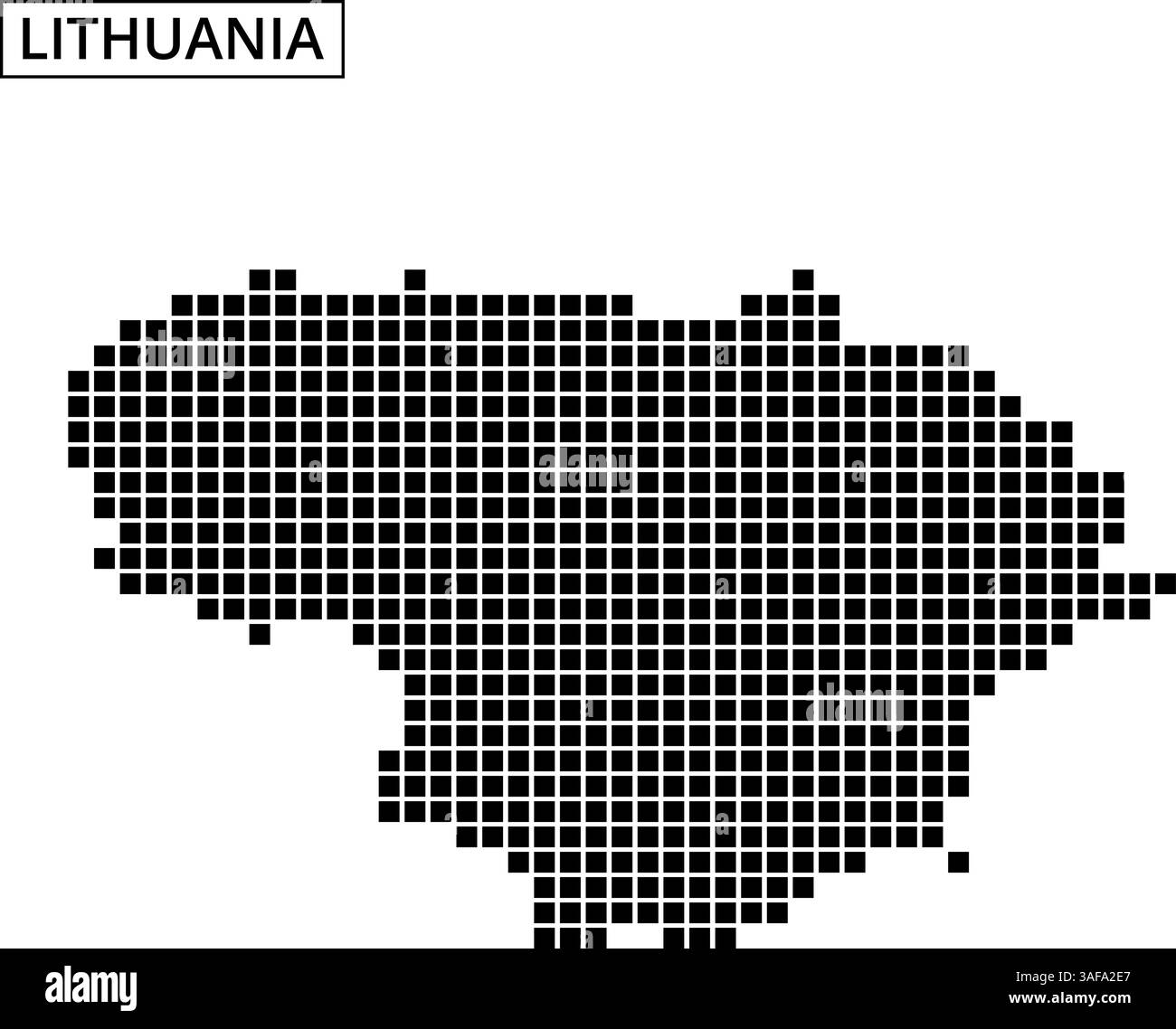 The outline of Lithuania is displayed using a dotted pattern, providing ...