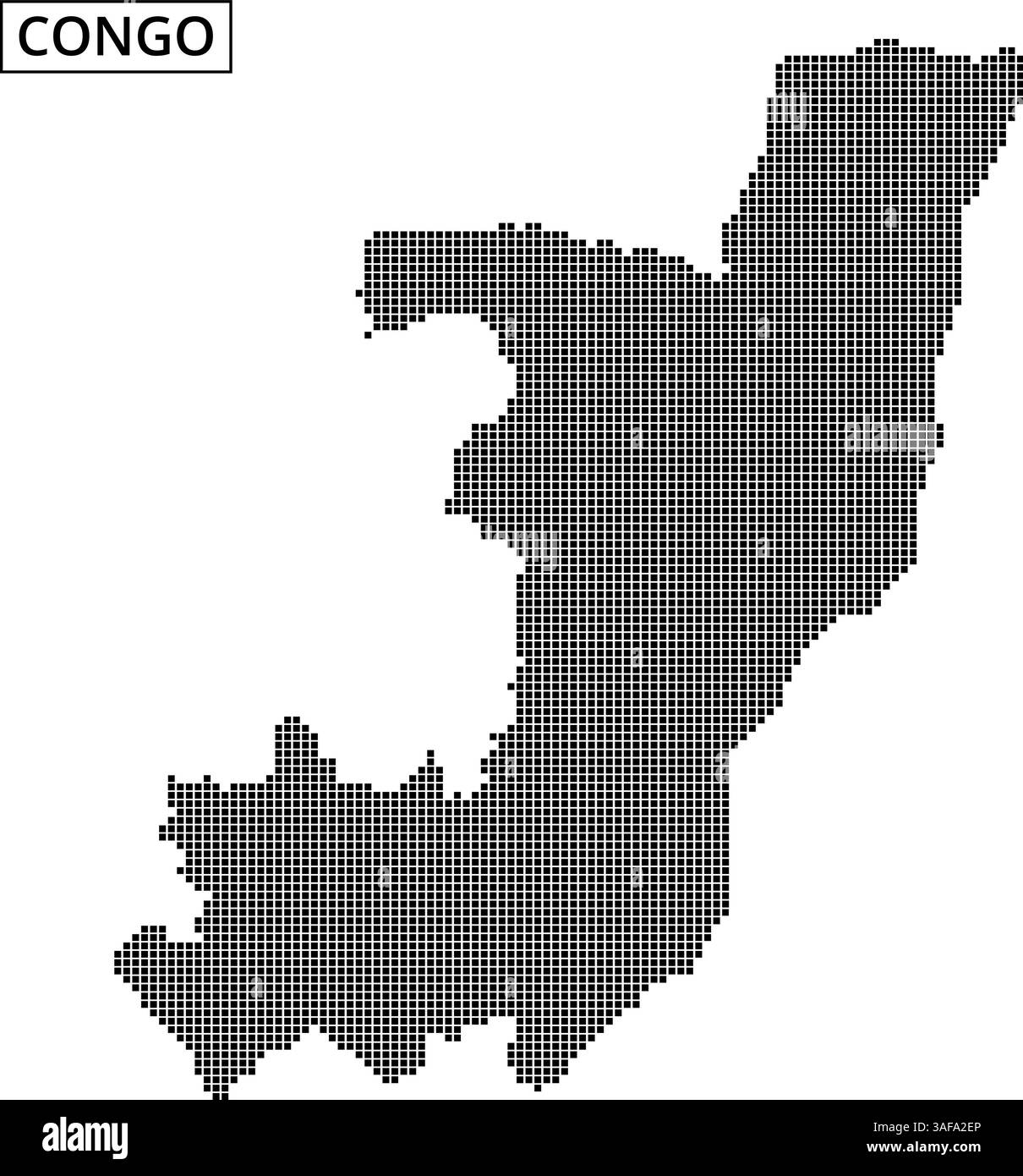 The dotted outline of Congo highlights the country's shape and ...