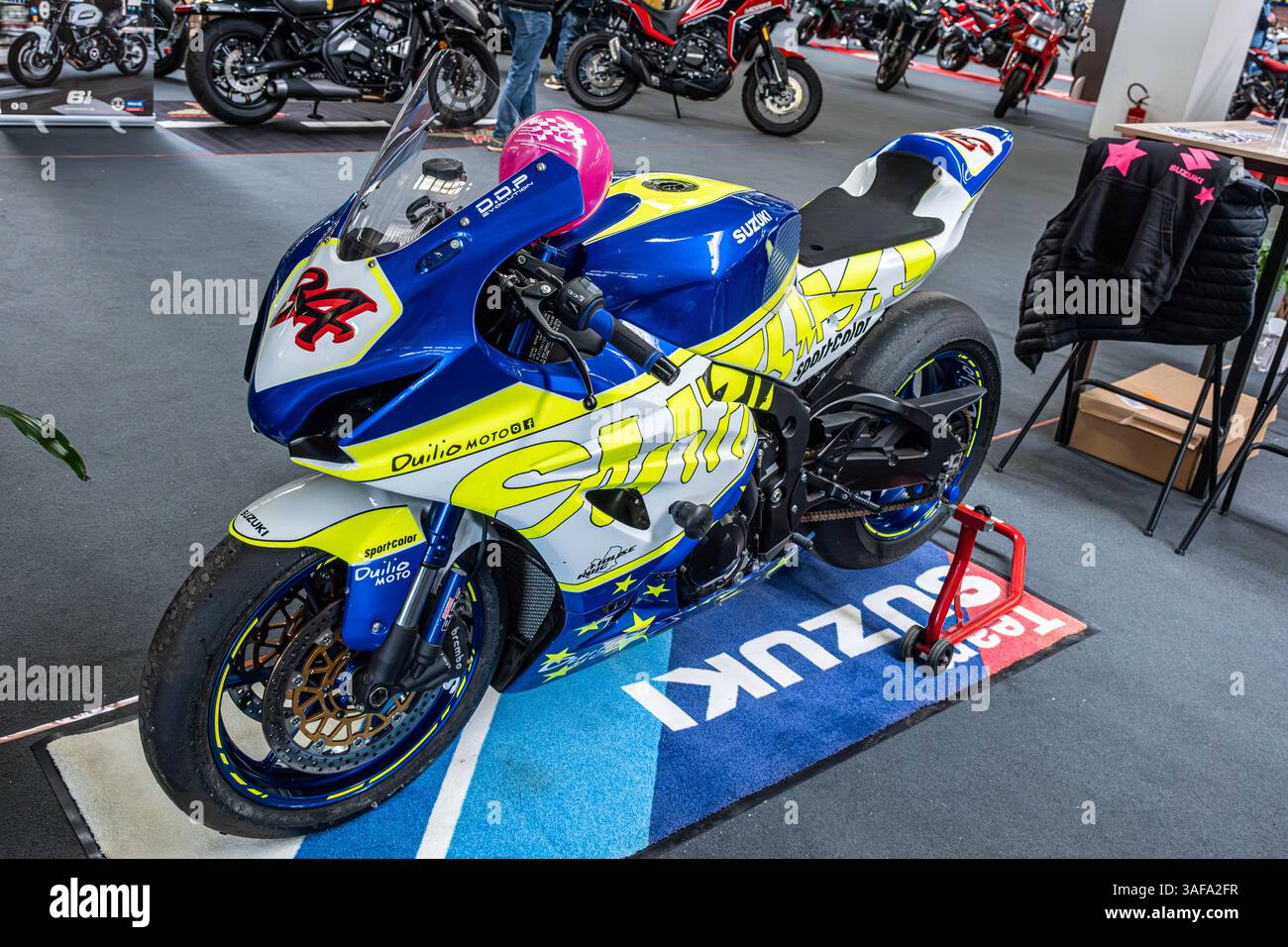 Modena, Italy : 2025 03 30 Motor Fest Expo Motorbike Blue and Yellow ...