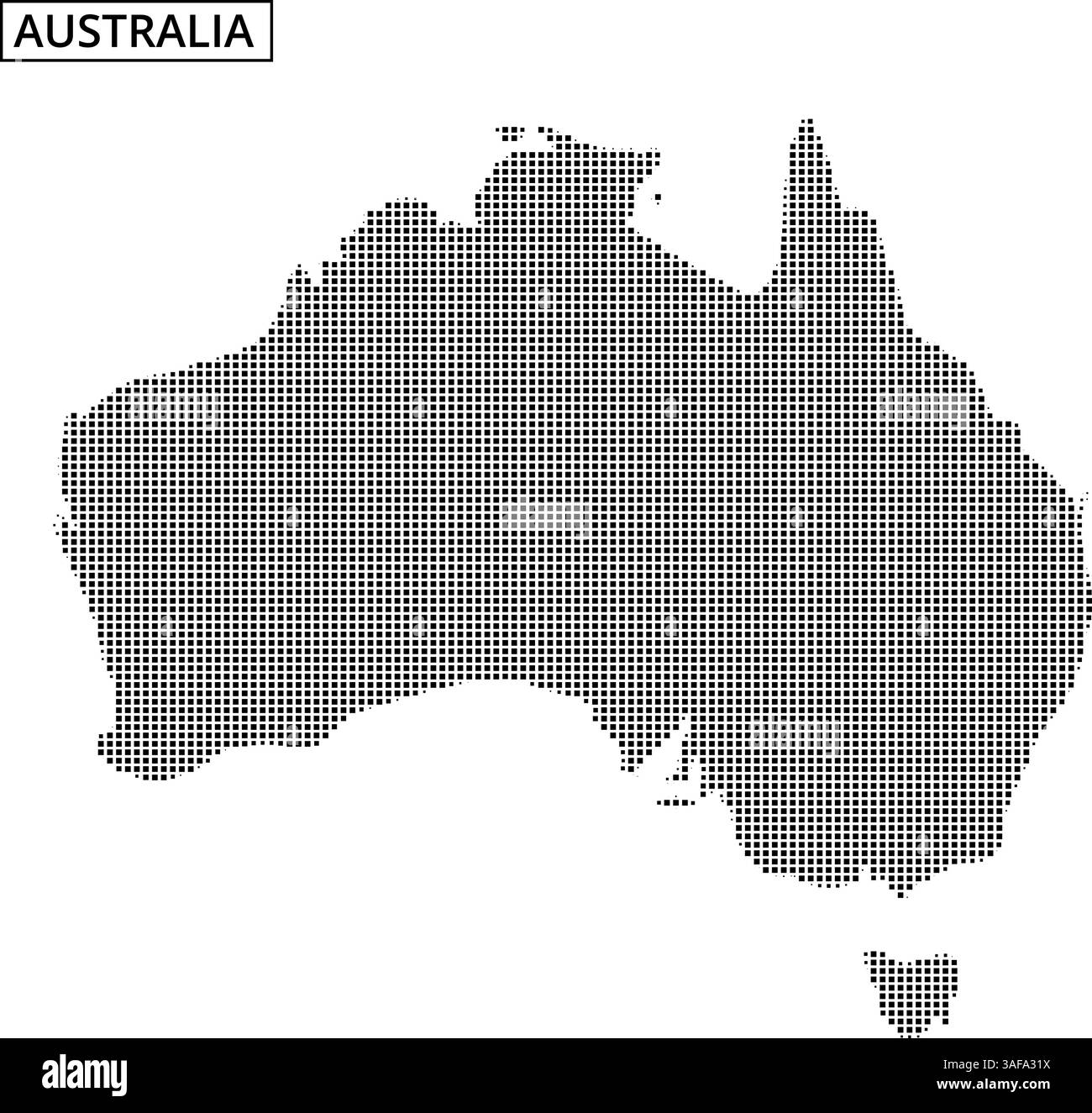A detailed map of Australia created using dot patterns, highlighting ...