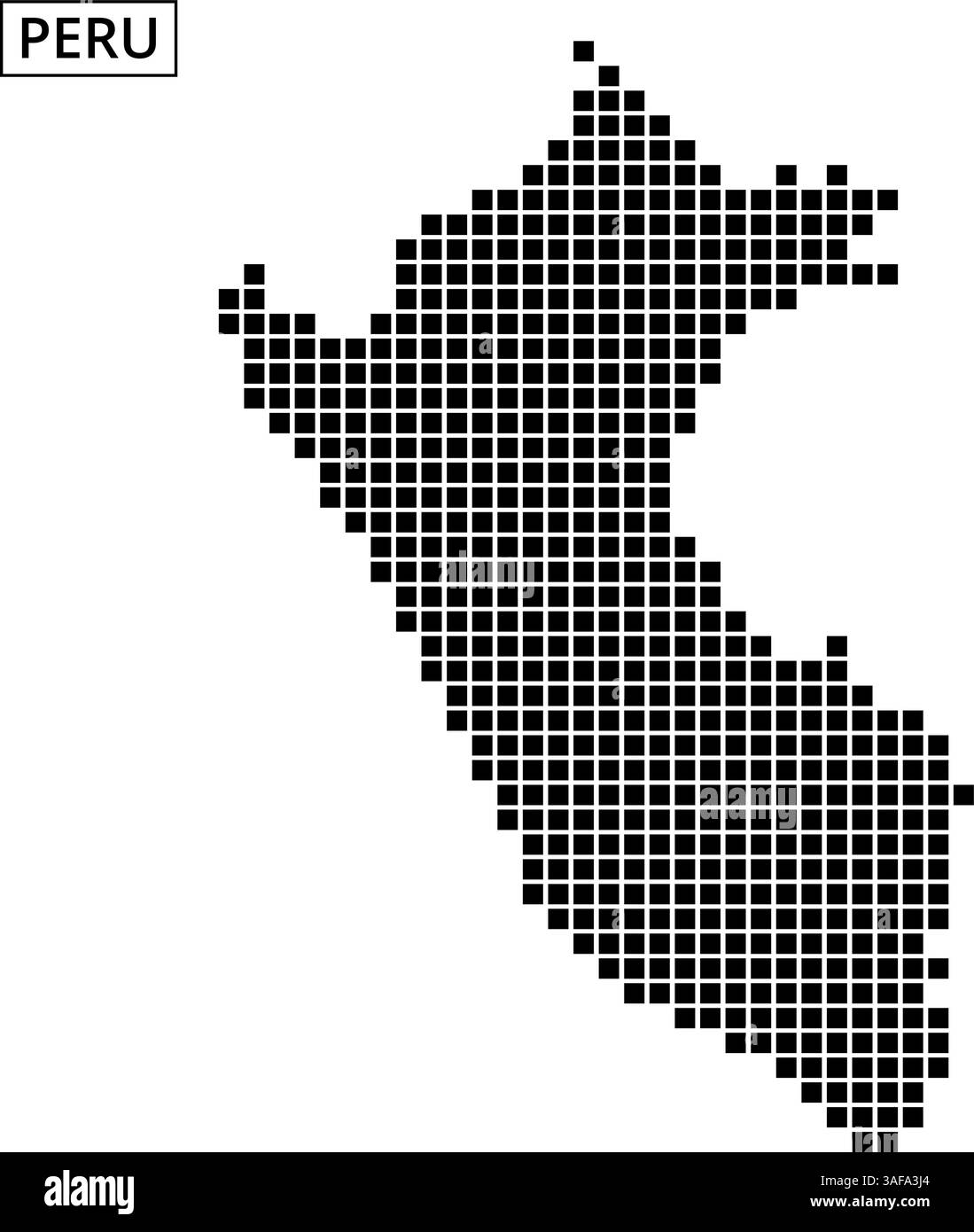 A unique dot representation of Peru outlines its geographical shape ...