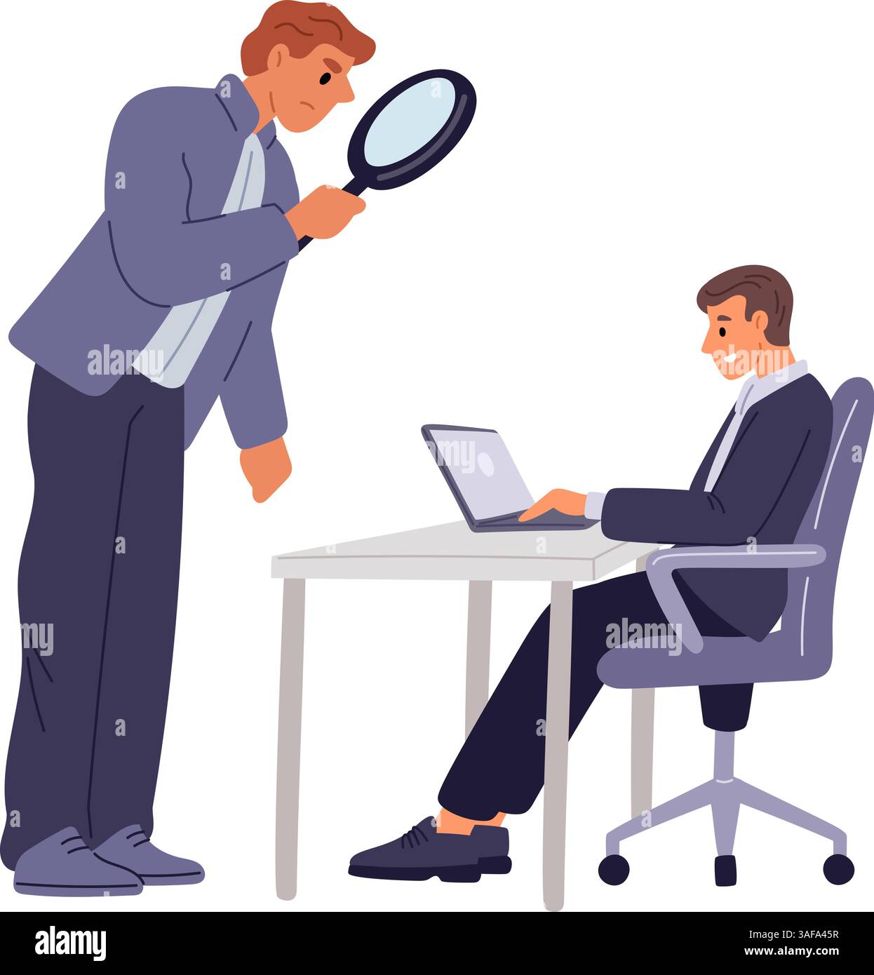 Suspicious man looking through Stock Vector Images - Alamy