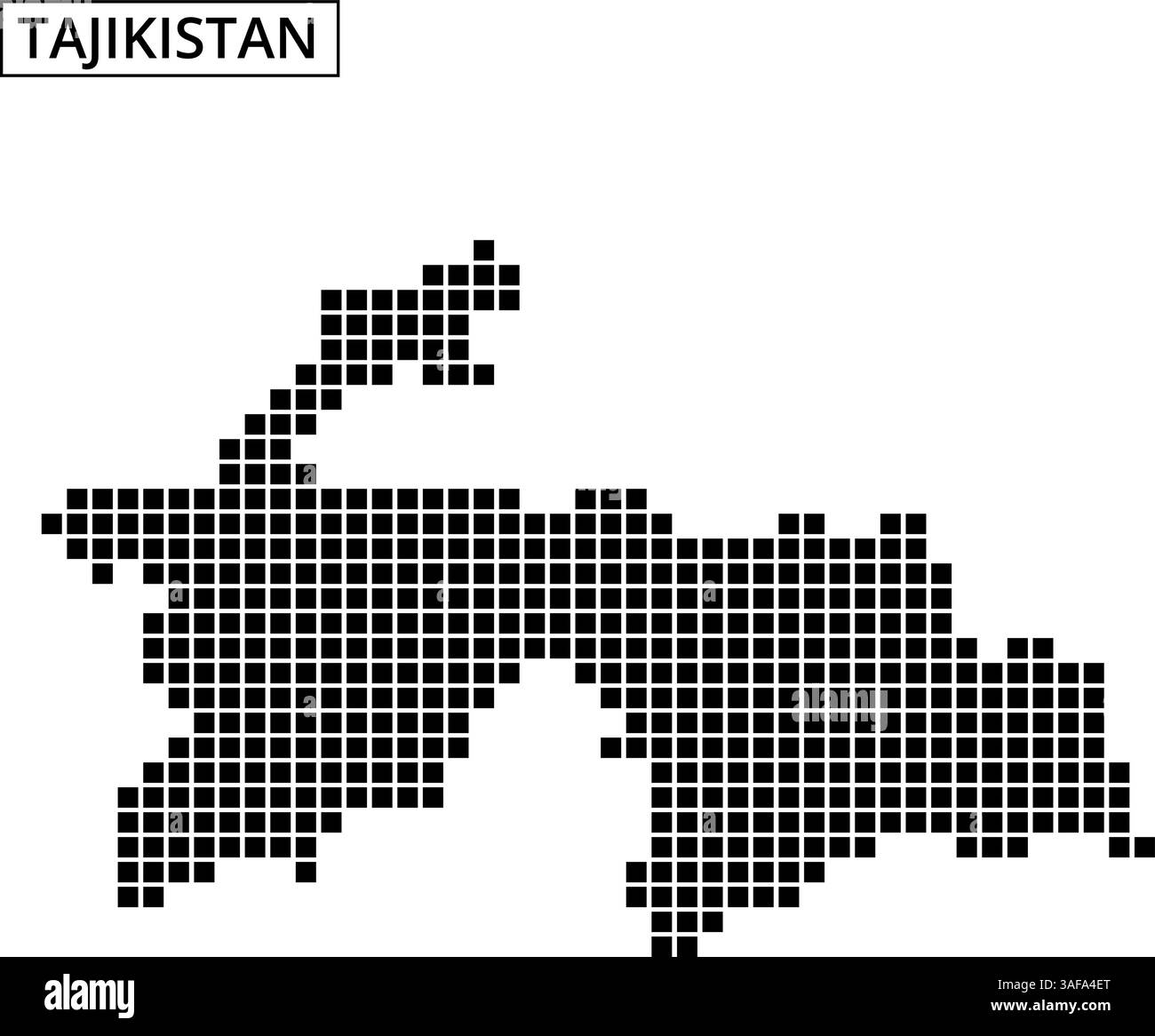 A detailed map of Tajikistan showcasing its geographical layout using ...