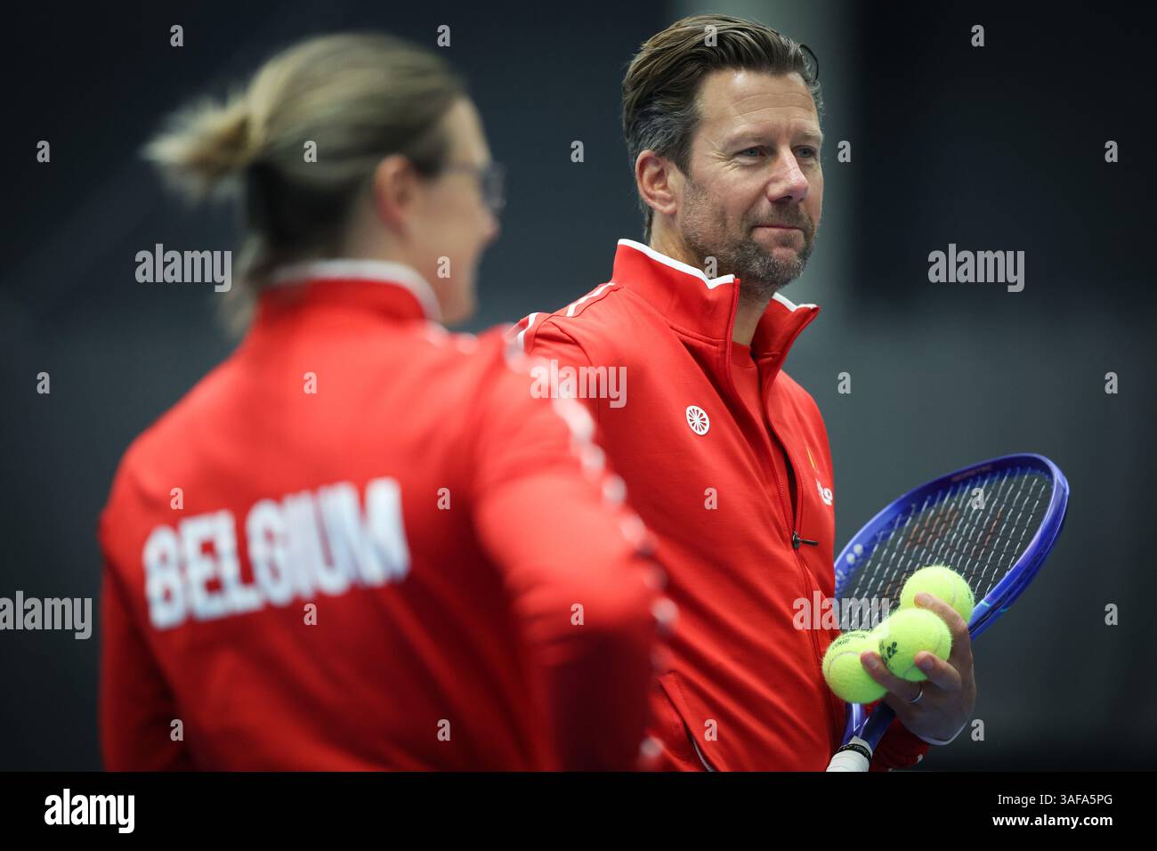 Vilnius, Lithuania. 07th Apr, 2025. Belgian team captain Wim Fissette ...