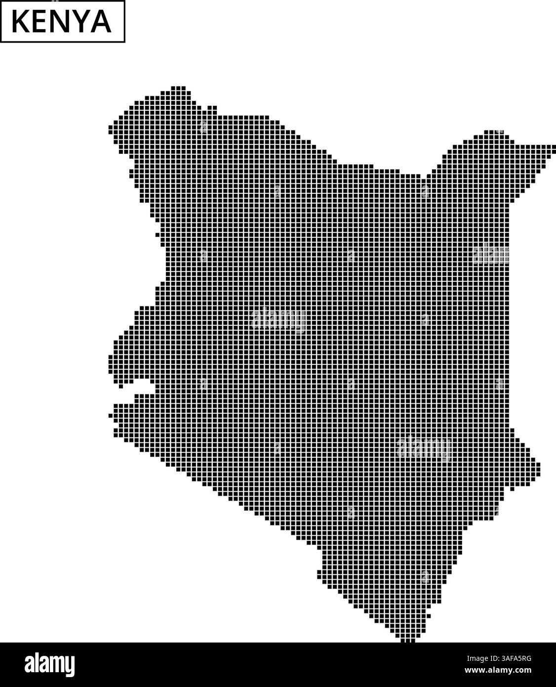 Unique dot pattern representation of Kenya showcasing its geographical ...