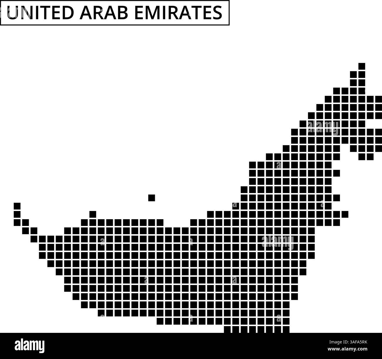A creative representation of the map of United Arab Emirates using a ...