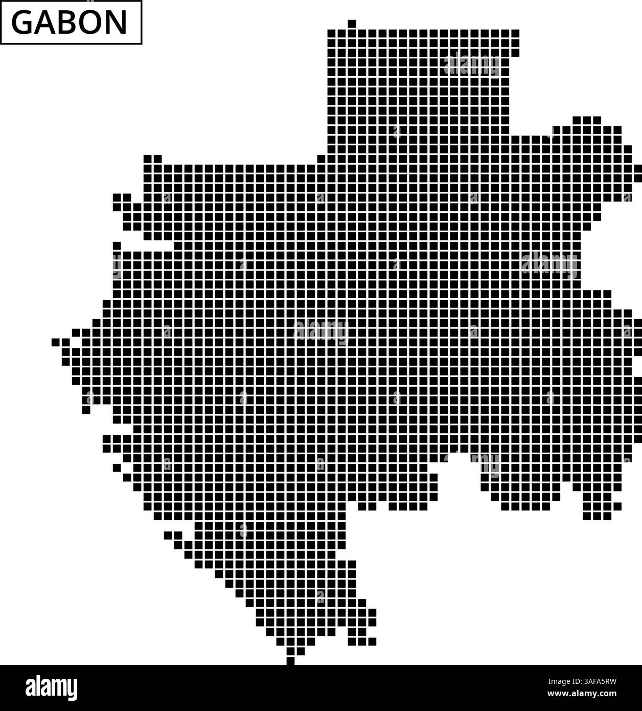 A graphic representation of Gabon highlights its distinct geographic ...