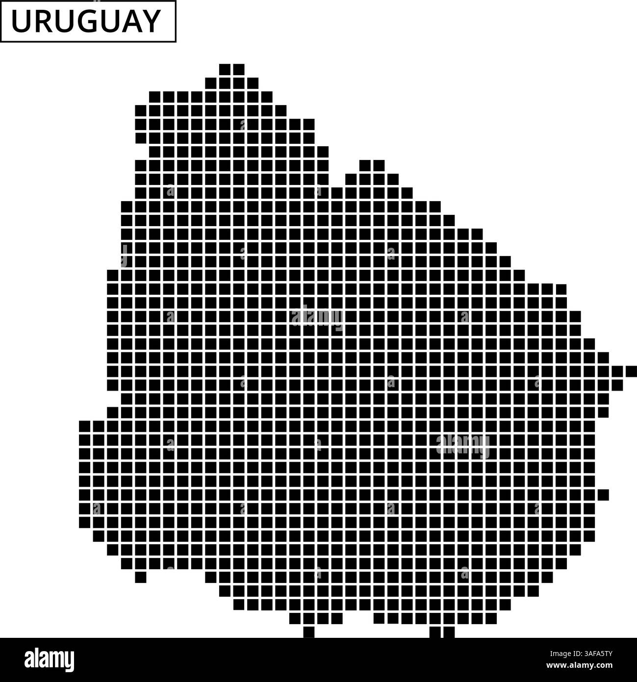 An artistic representation of Uruguay's map outline, highlighting ...