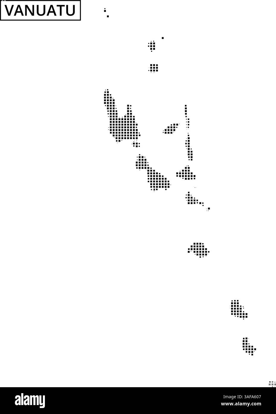 Map outline of Vanuatu highlights its islands and geographical features ...