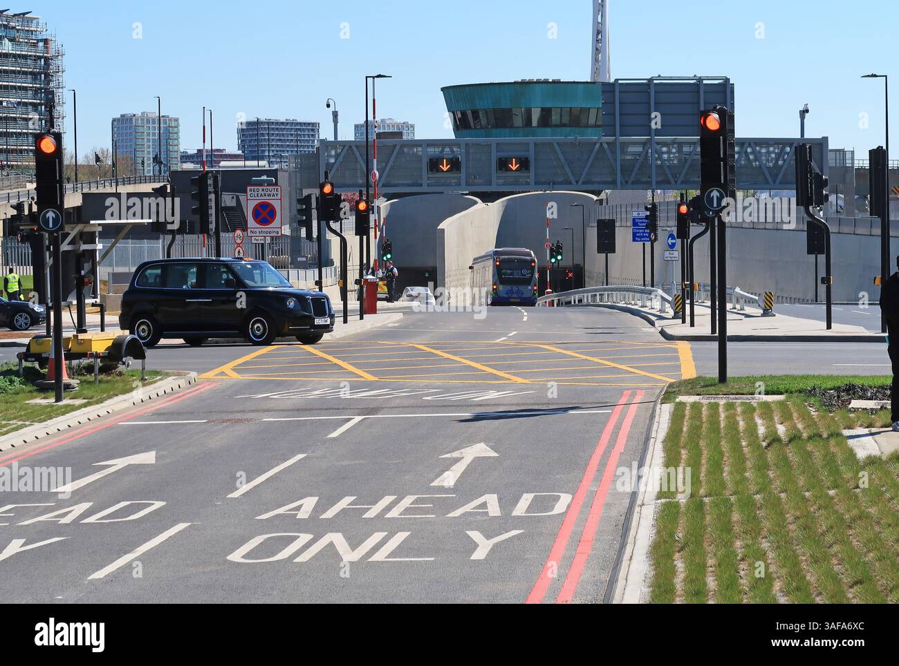 Northern entrance to the new Silvertown Tunnel under the River Thames ...