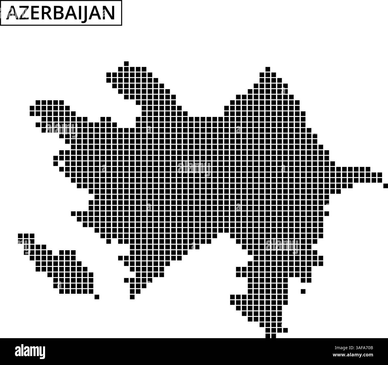 This artwork presents a dot pattern representation of Azerbaijan ...