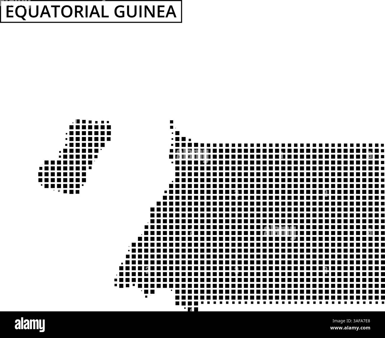 The graphic showcases the outline of Equatorial Guinea, emphasizing its ...