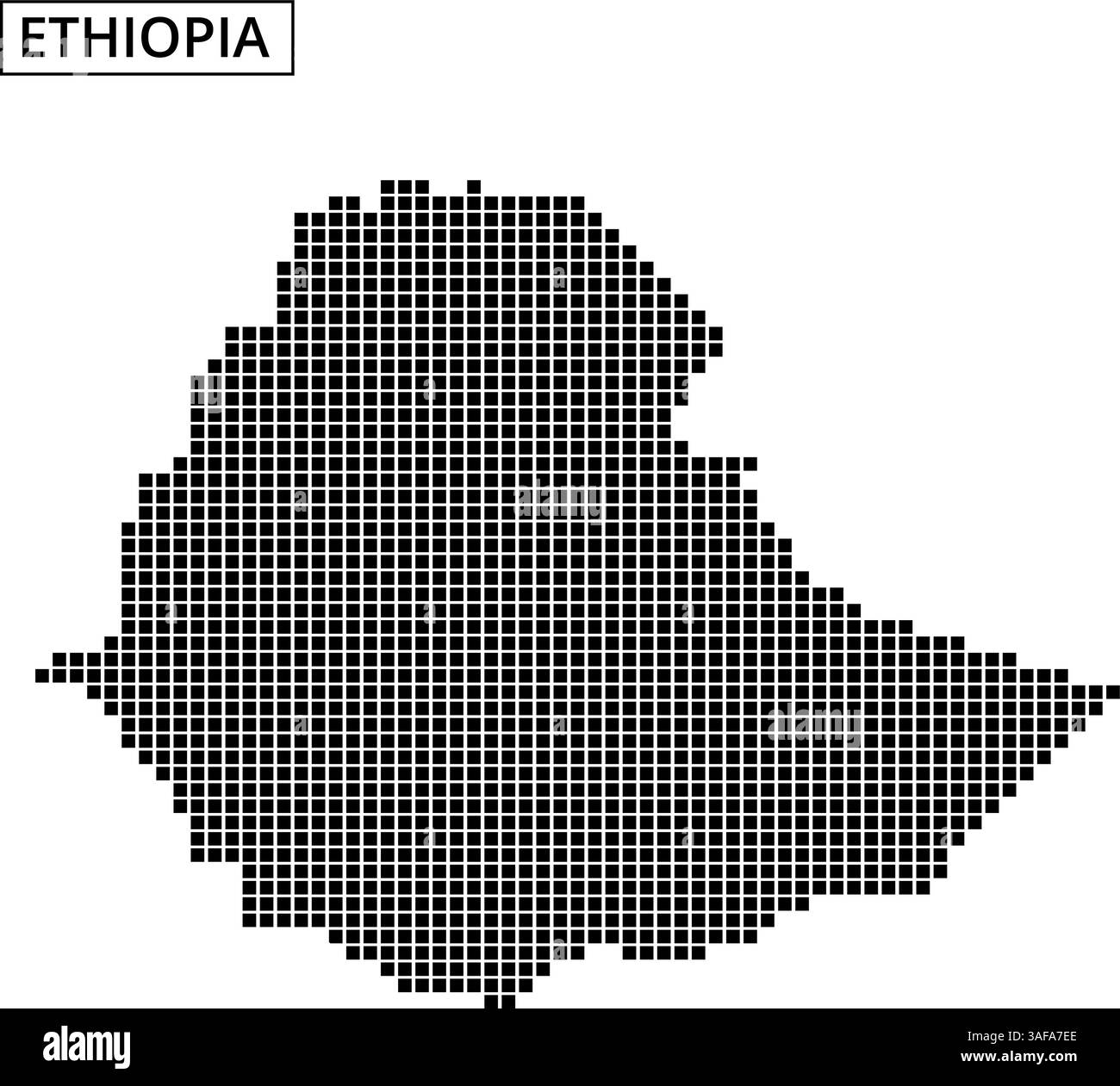 This artwork features the outline of Ethiopia, using a creative dotted pattern and subtle design ...