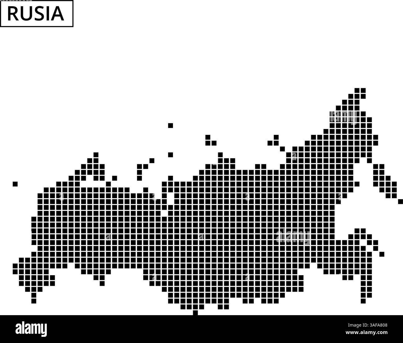 The map highlights Russia's geographical outline with a dotted pattern ...