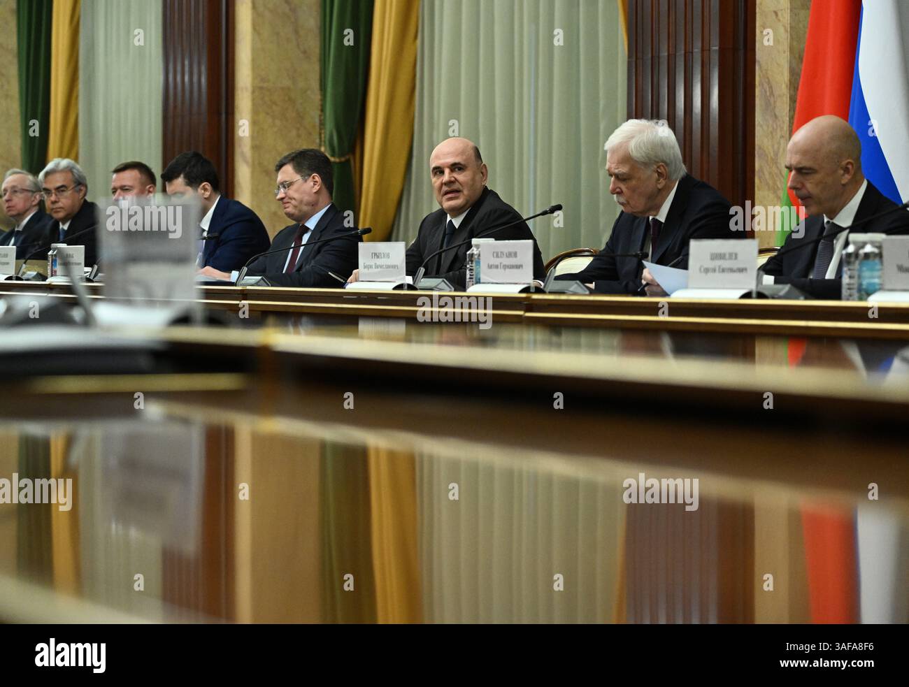 Moscow, Russia. 07th Apr, 2025. From right to left: Russian Finance ...