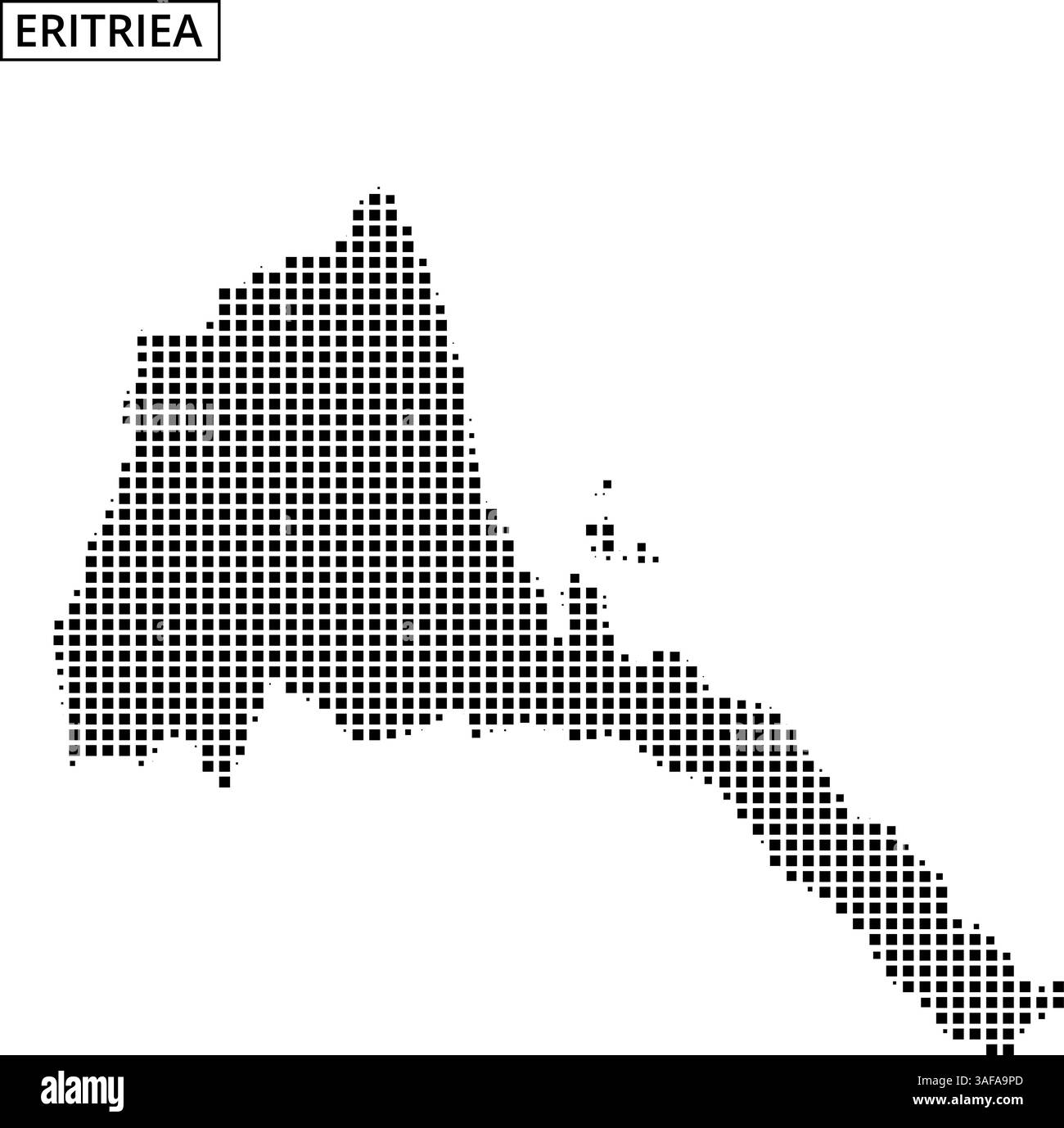 This detailed outline of Eritrea displays its geographic borders and ...