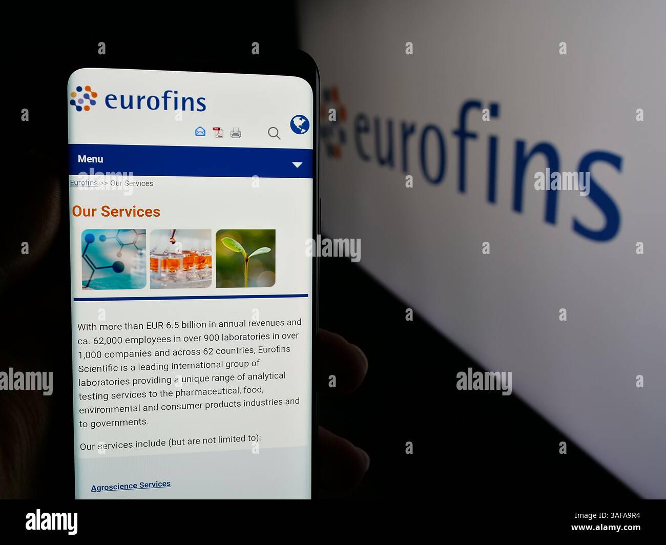 Stuttgart, Germany - 11-18-2024: Person holding cellphone with webpage ...