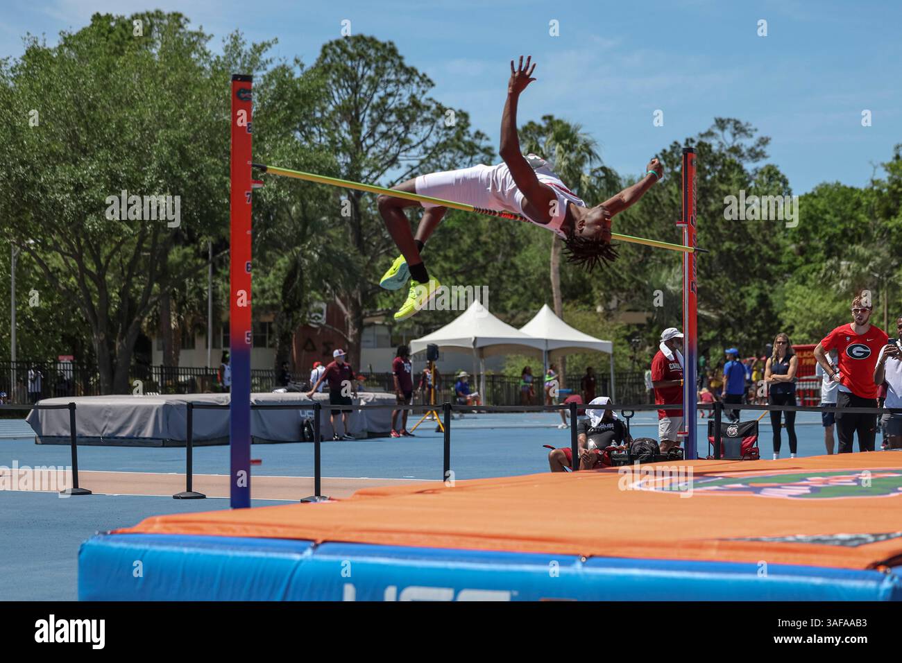Gainesville, FL. USA; Riyon Rankin of the University of Georgia placed ...