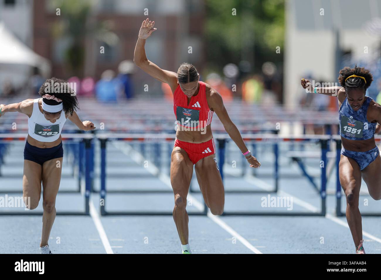 Gainesville, FL. USA; Brandee Johnson unattached, Anna Hall of Adidas ...