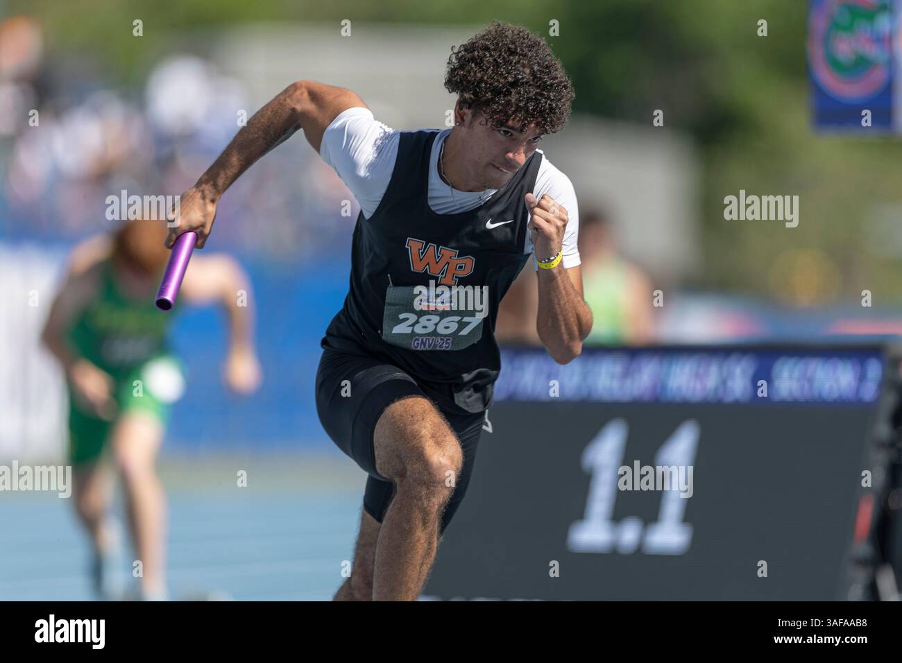 Gainesville, FL. USA; Ayden Pouncey of Winter Park High School takes ...