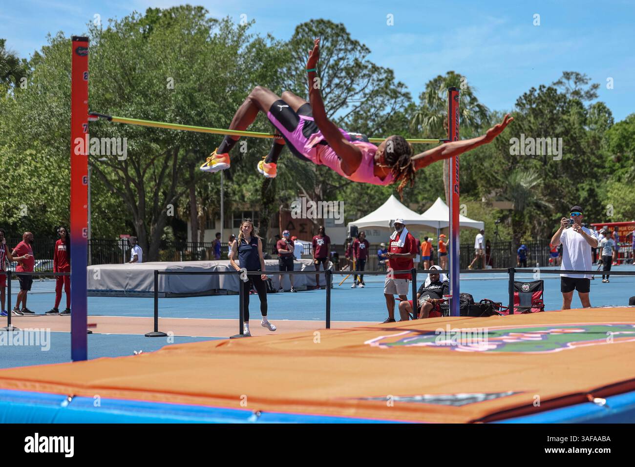 Gainesville, FL. USA; JuVaughn Harrison of Puma took first place in the ...