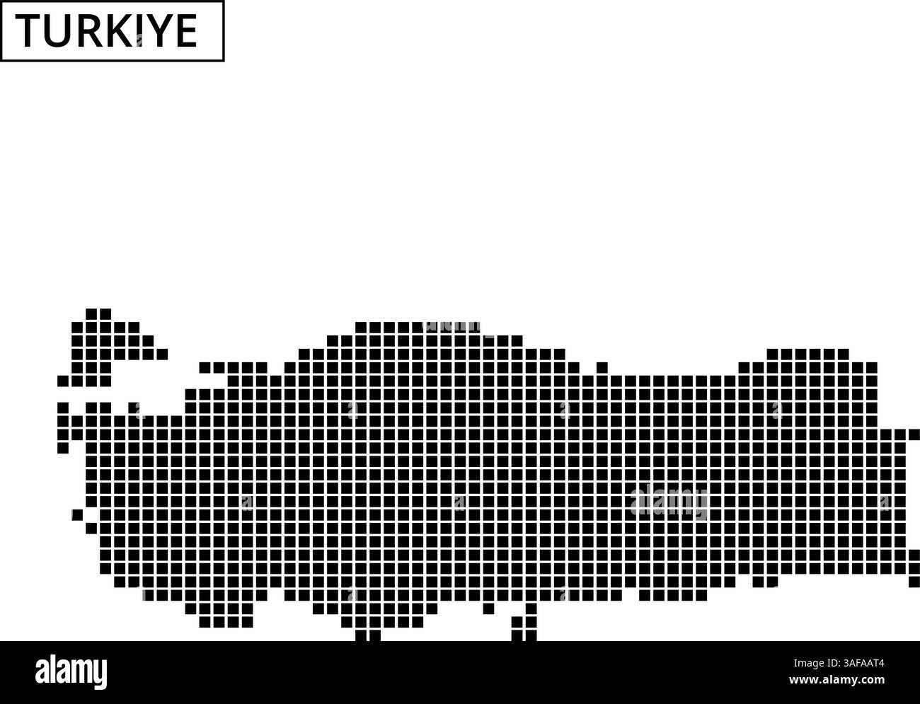 Detailed map of Turkey created using a dotted design, highlighting the ...