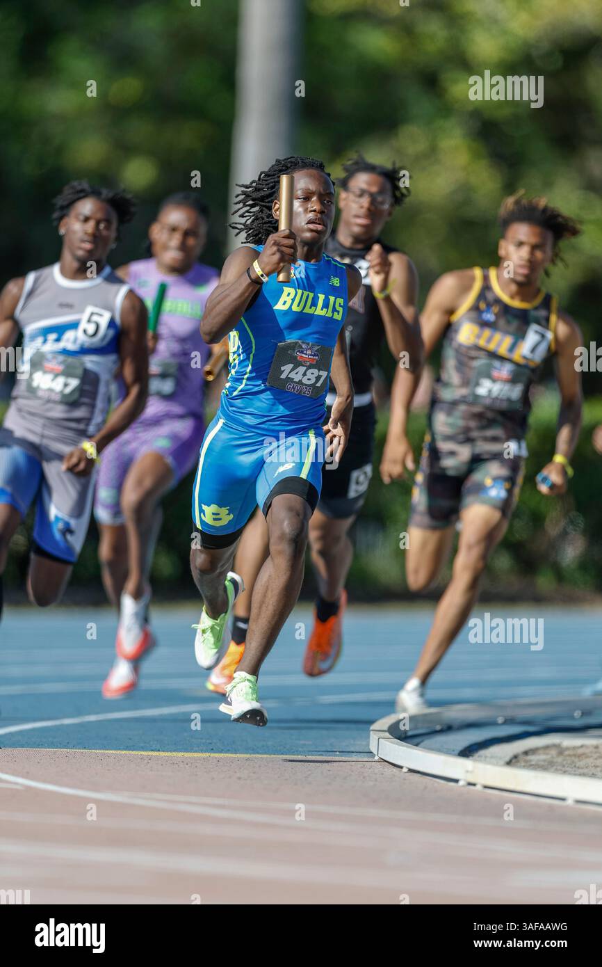 Gainesville, FL. USA; Connor Salmin of Bullis High School has the lead ...