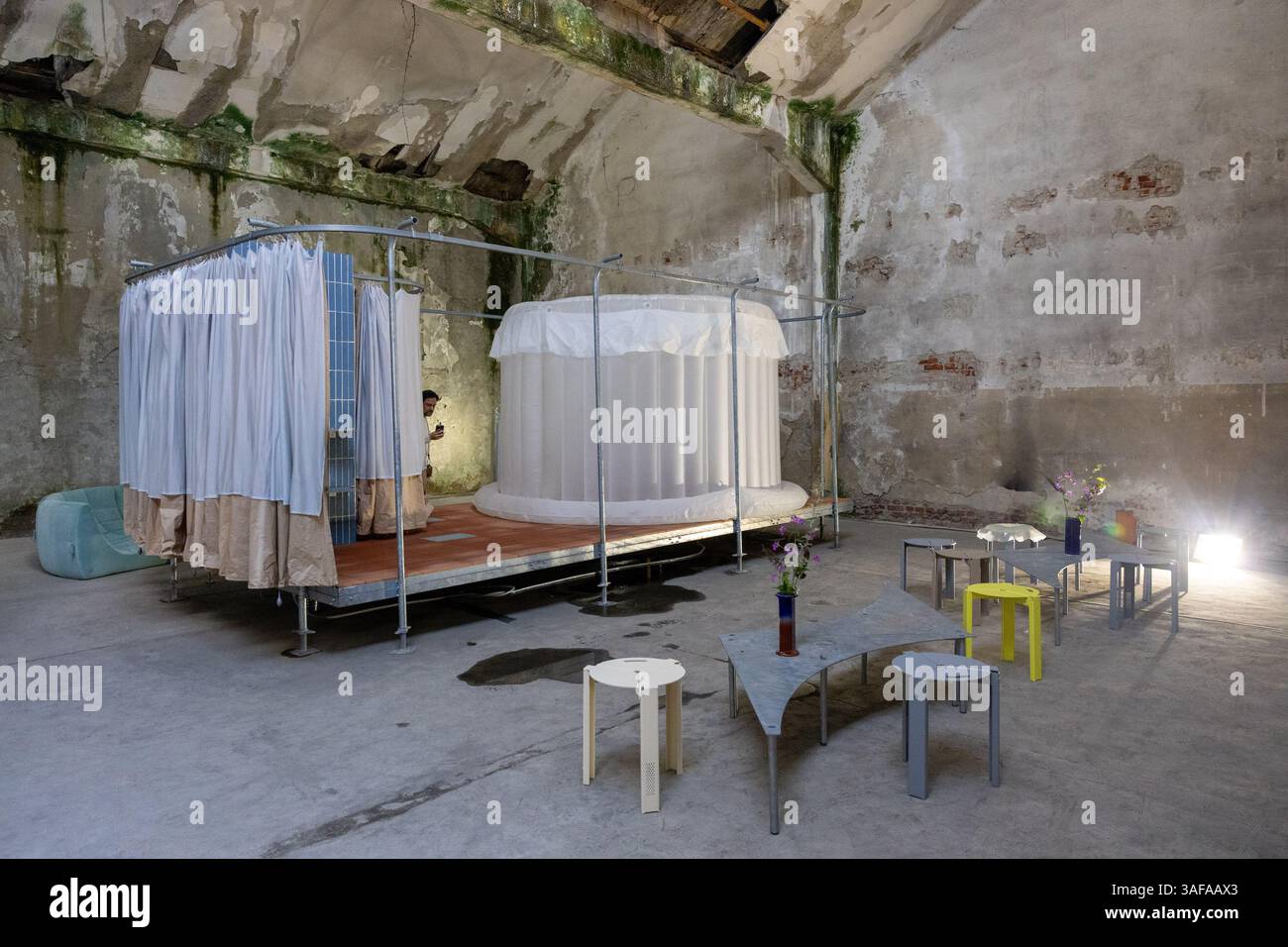 Milan, Italy - april 7 2025 -Fuorisalone Milan design week - Alcova ...