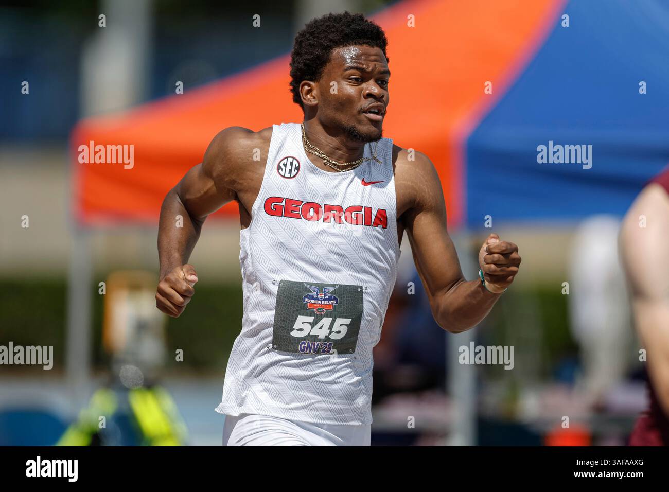 Gainesville, FL. USA; Xai Ricks of the University of Georgia competes ...