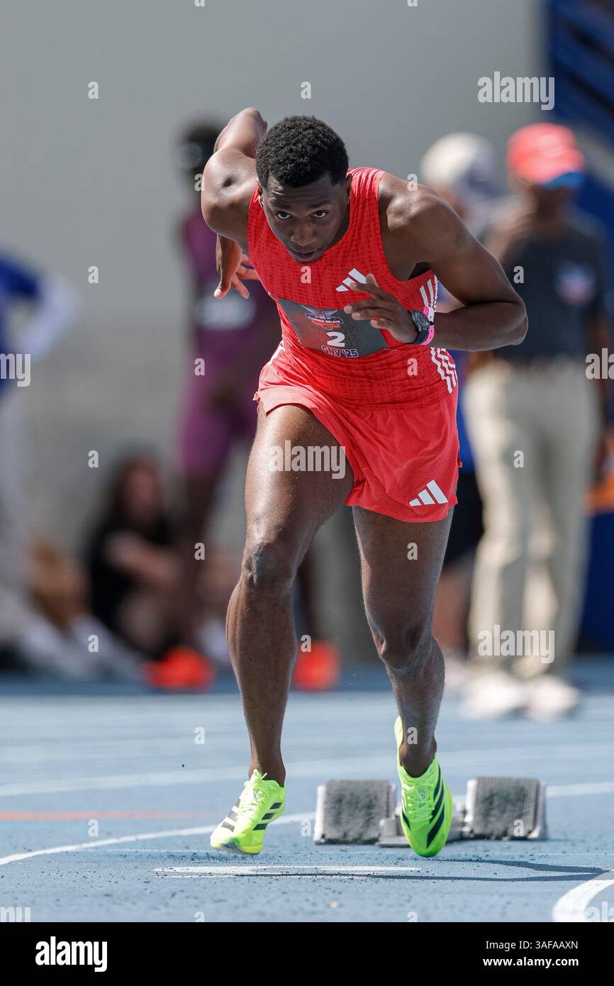 Gainesville, FL. USA; Erriyon Knighton of Team Adidas placed second in ...