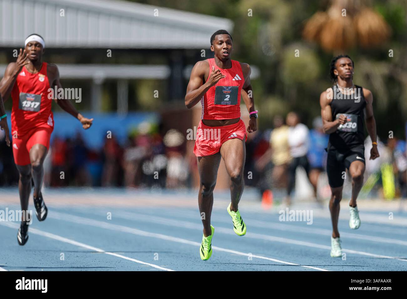 Gainesville, FL. USA; Erriyon Knighton of Team Adidas placed second in ...