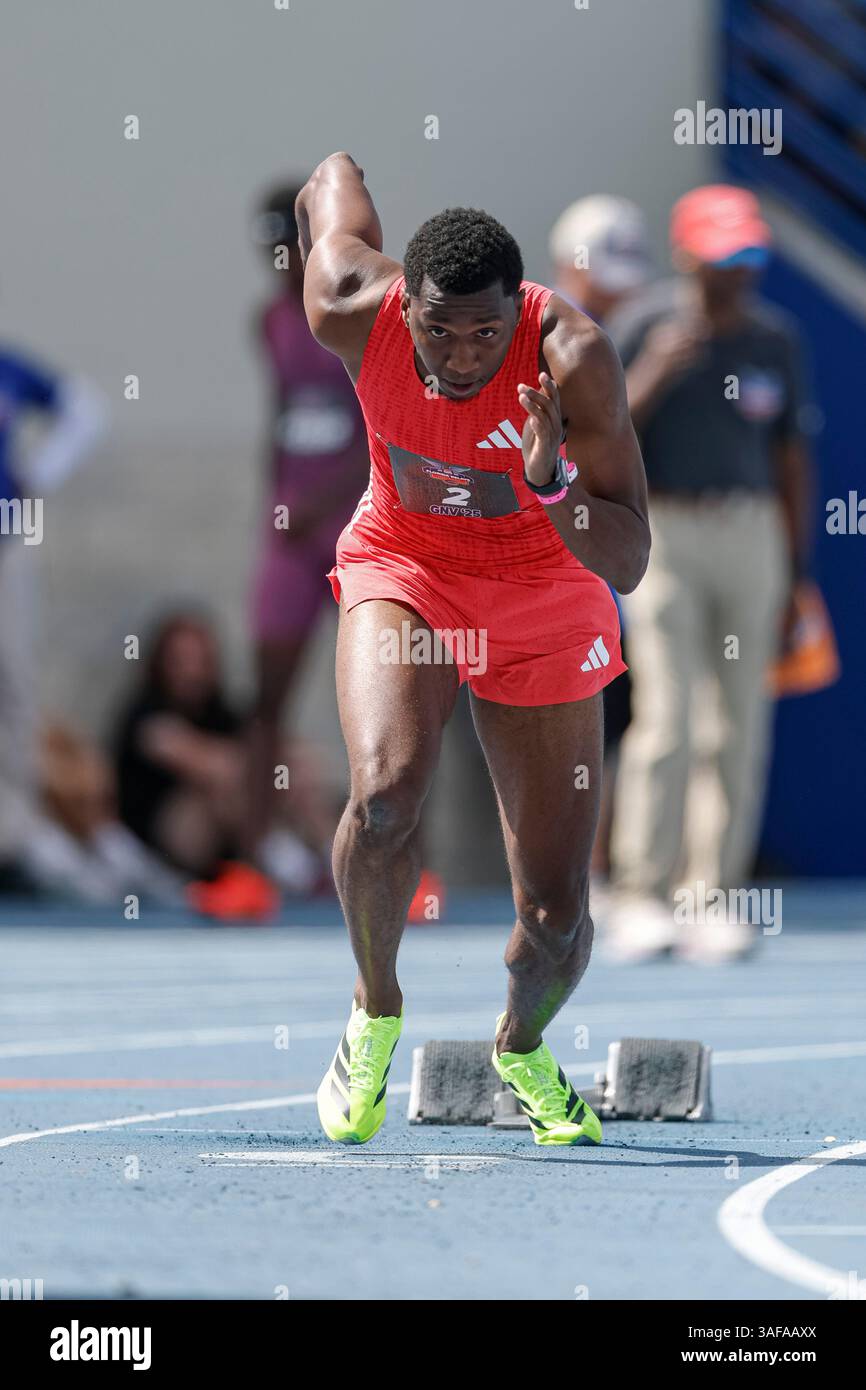 Gainesville, FL. USA; Erriyon Knighton of Team Adidas placed second in ...