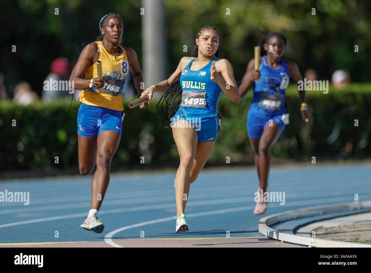 Gainesville, FL. USA; The team of Sydney Sutton, Morgan Rothwell, Tatum ...