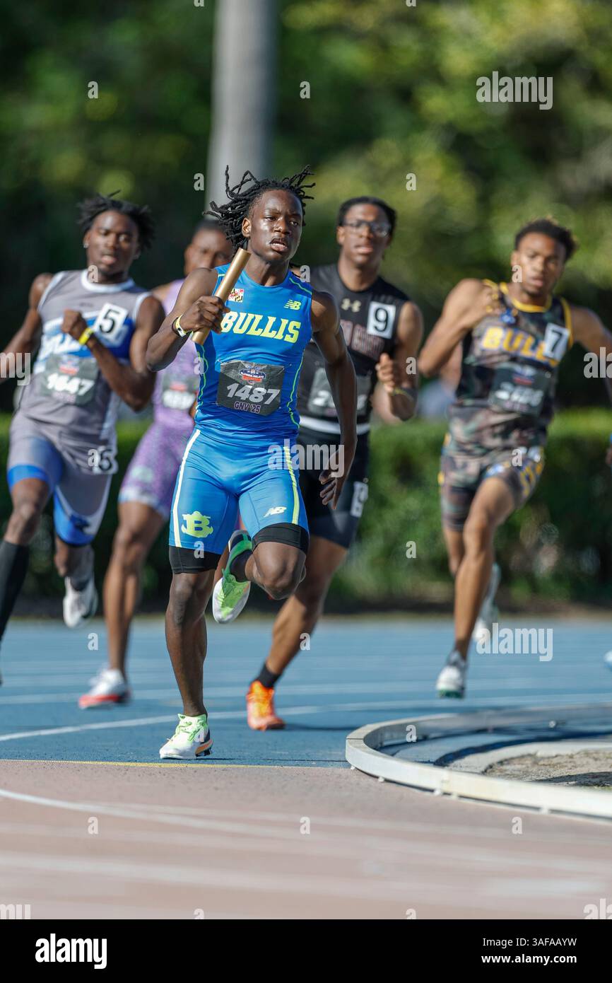 Gainesville, FL. USA; Connor Salmin of Bullis High School has the lead ...