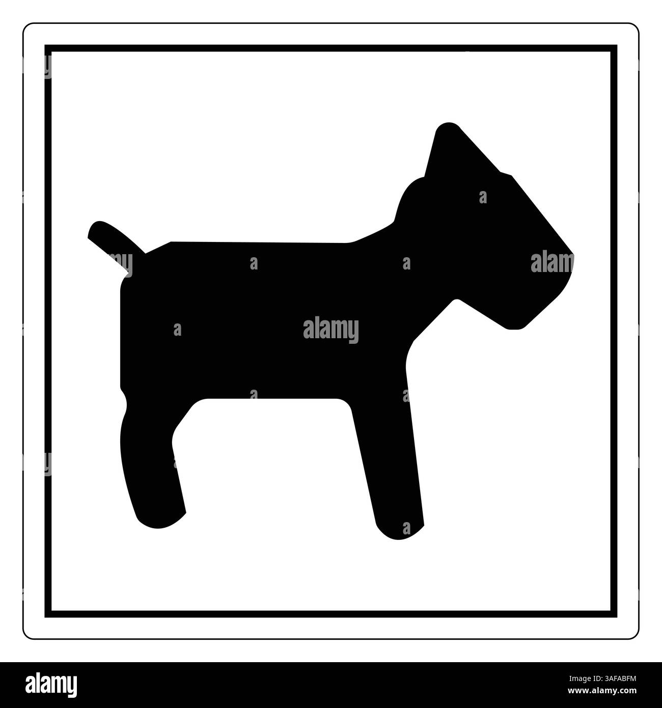 Black Silhouette of a Dog in a Square Frame for Animal Rights, Pets ...