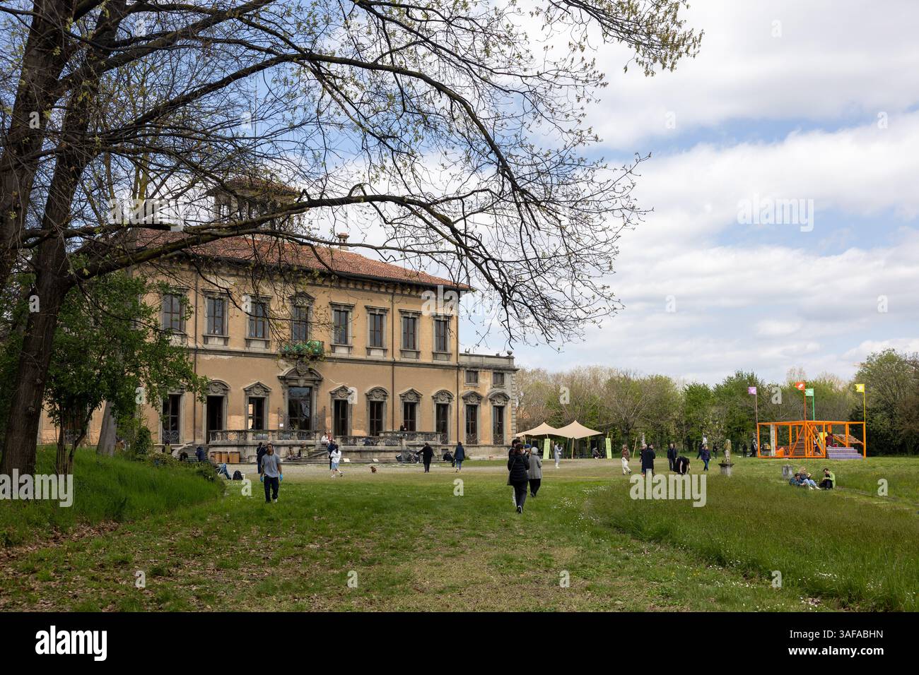 Milan, Italy - april 7 2025 -Fuorisalone Milan design week - Alcova ...